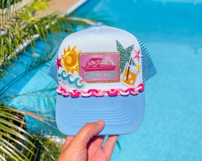 Lake Life Summer Vibes Beach Trucker Hat, Vacation Trucker Hat , Womens ...