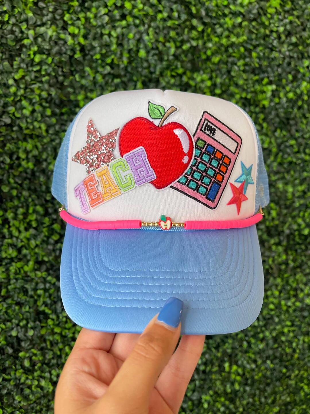Teacher Colorful Trucker Hat With Apple & Calculator Patch, Back to ...