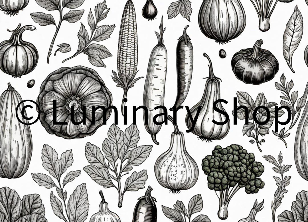 Botanical Vegetables Digital Print - Artwork for Projects - Etsy