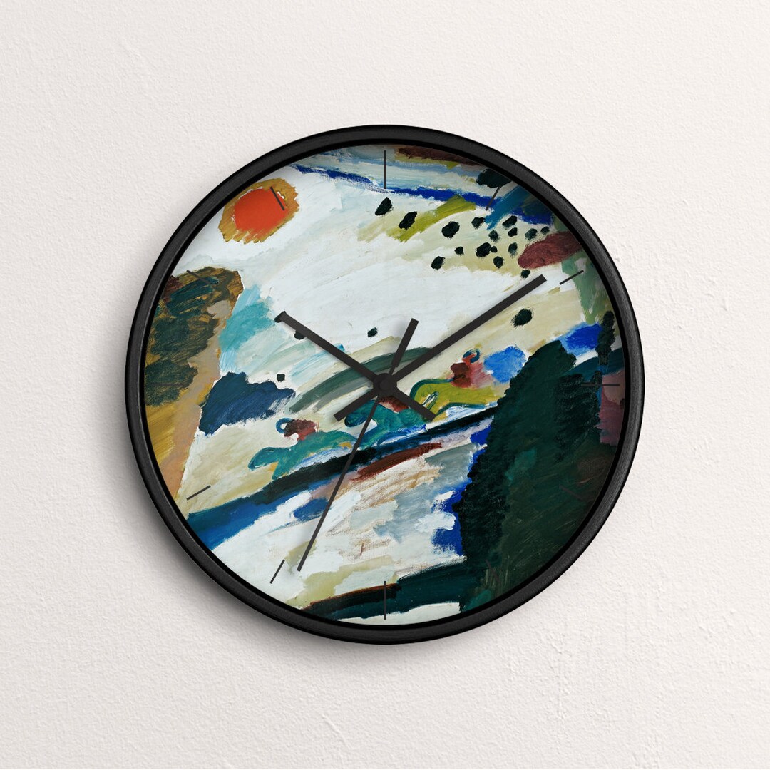 Vasily Kandinsky "romantic Landscape" Wall Clock Fine Art Clock Black ...
