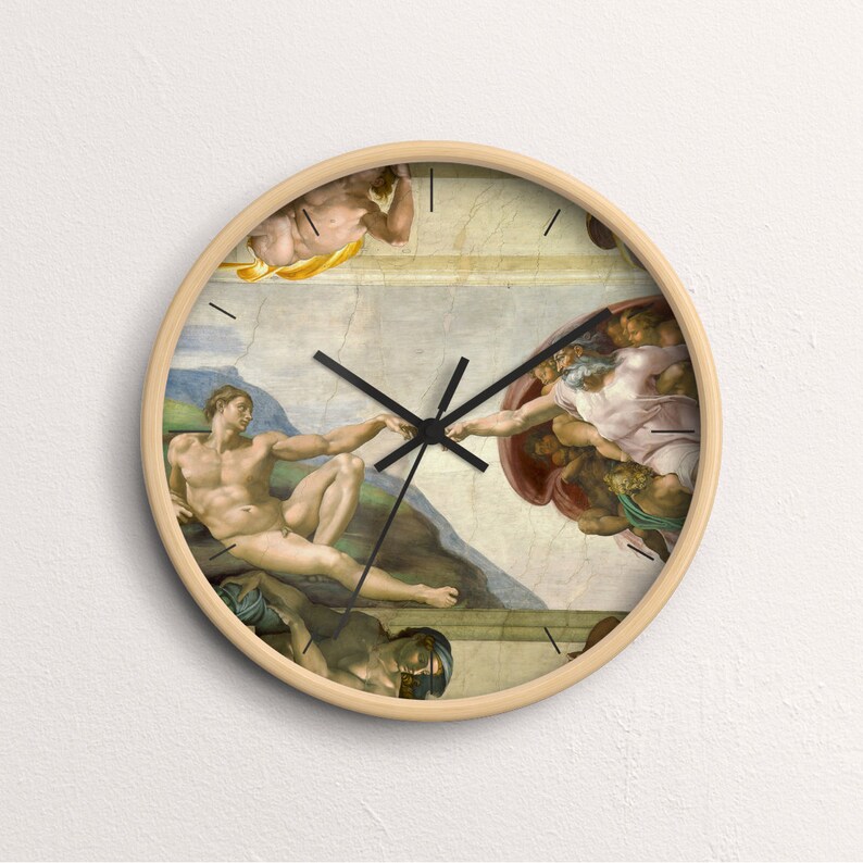 Michelangelo the Creation of Adam Wall Clock Fine - Etsy