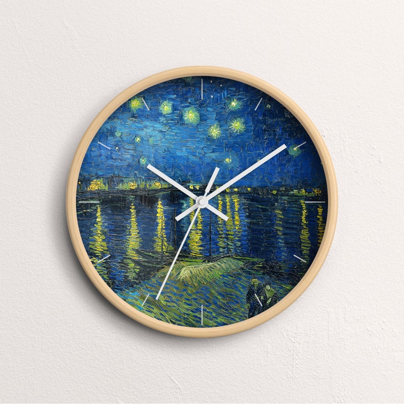 Van Gogh starry Night Over Rhone Wall Clock Fine - Etsy