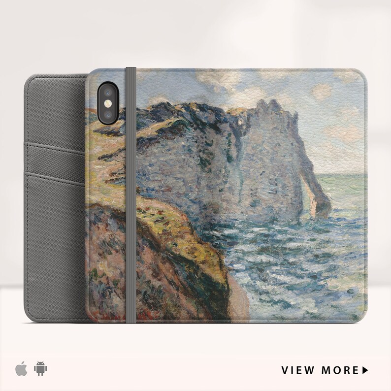 Monet the Cliff of Aval Etretat Iphone XS Wallet | Etsy