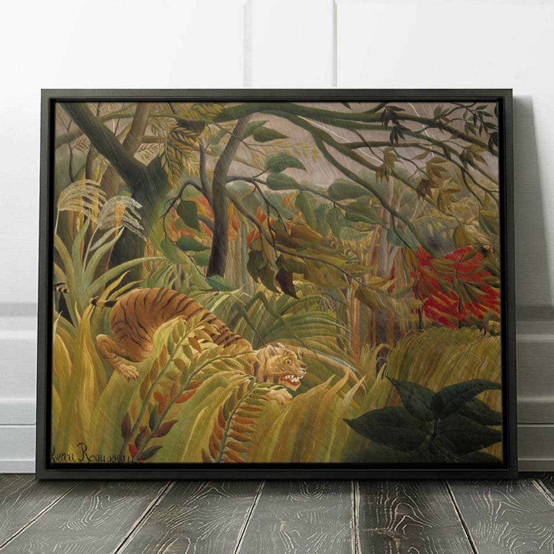 Henri Rousseau tiger in a Tropical Storm Framed | Etsy