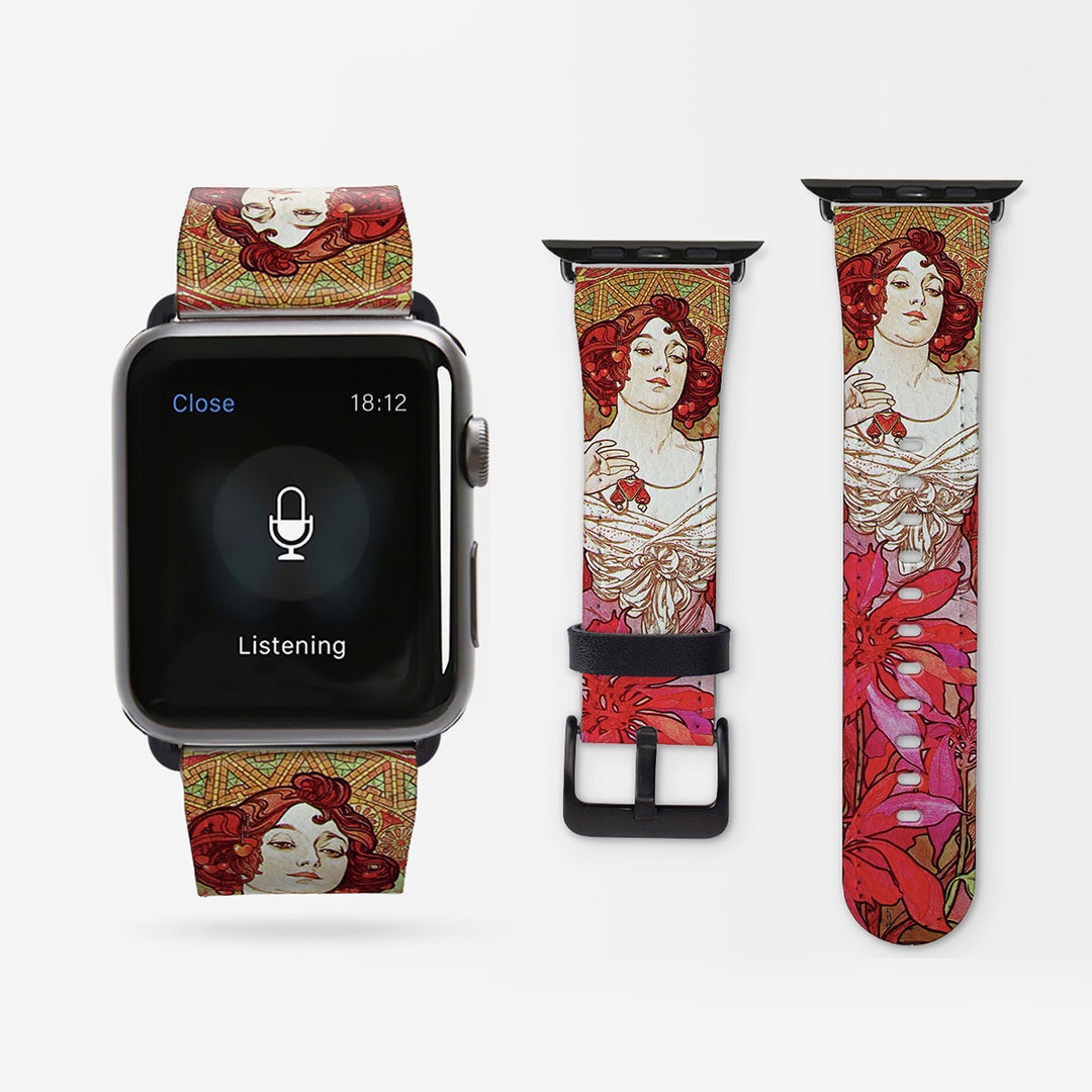 Alfons Mucha "ruby" Apple Watch Band 41mm 45mm Strap for Apple Iwatch ...
