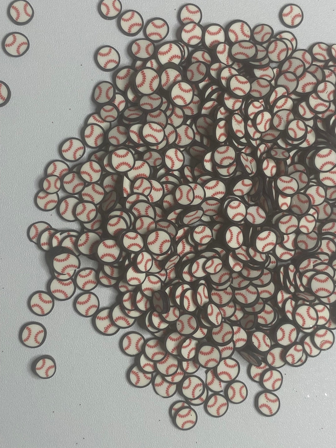 Tiny Baseball Polymer Clay Sprinkles Glitter Mix Ready to Ship 0.5 Oz ...