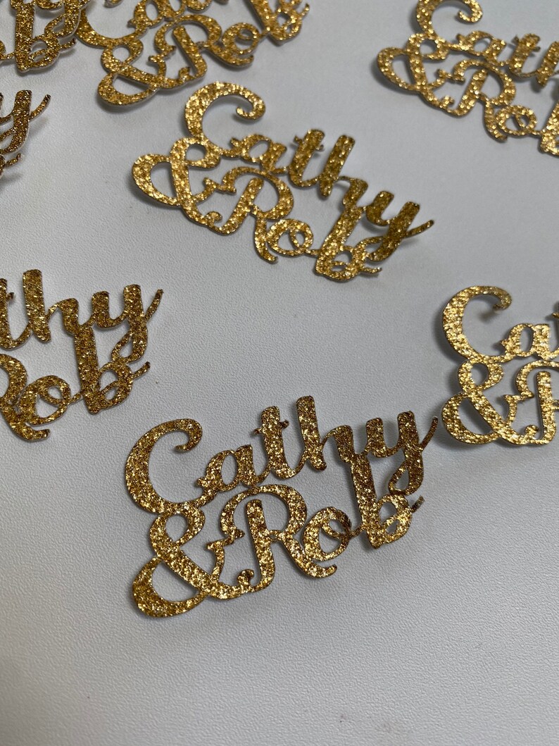 Personalized Confetti 2 Names Cursive 50 Pieces - Etsy