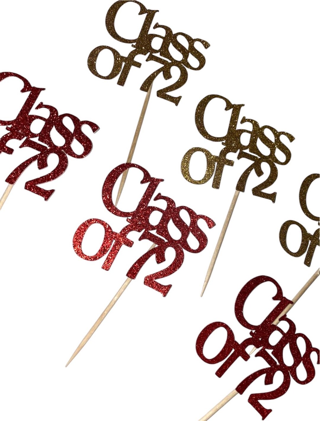 Class of Cupcake Toppers, Graduations, Reunions, Set of 6 - Etsy