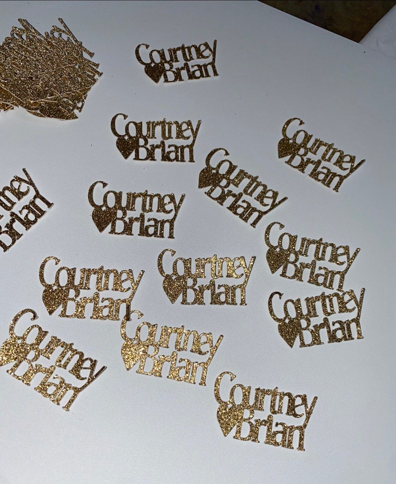 Confetti With 2 Names and Heart - Personalized - Glitter - Table ...