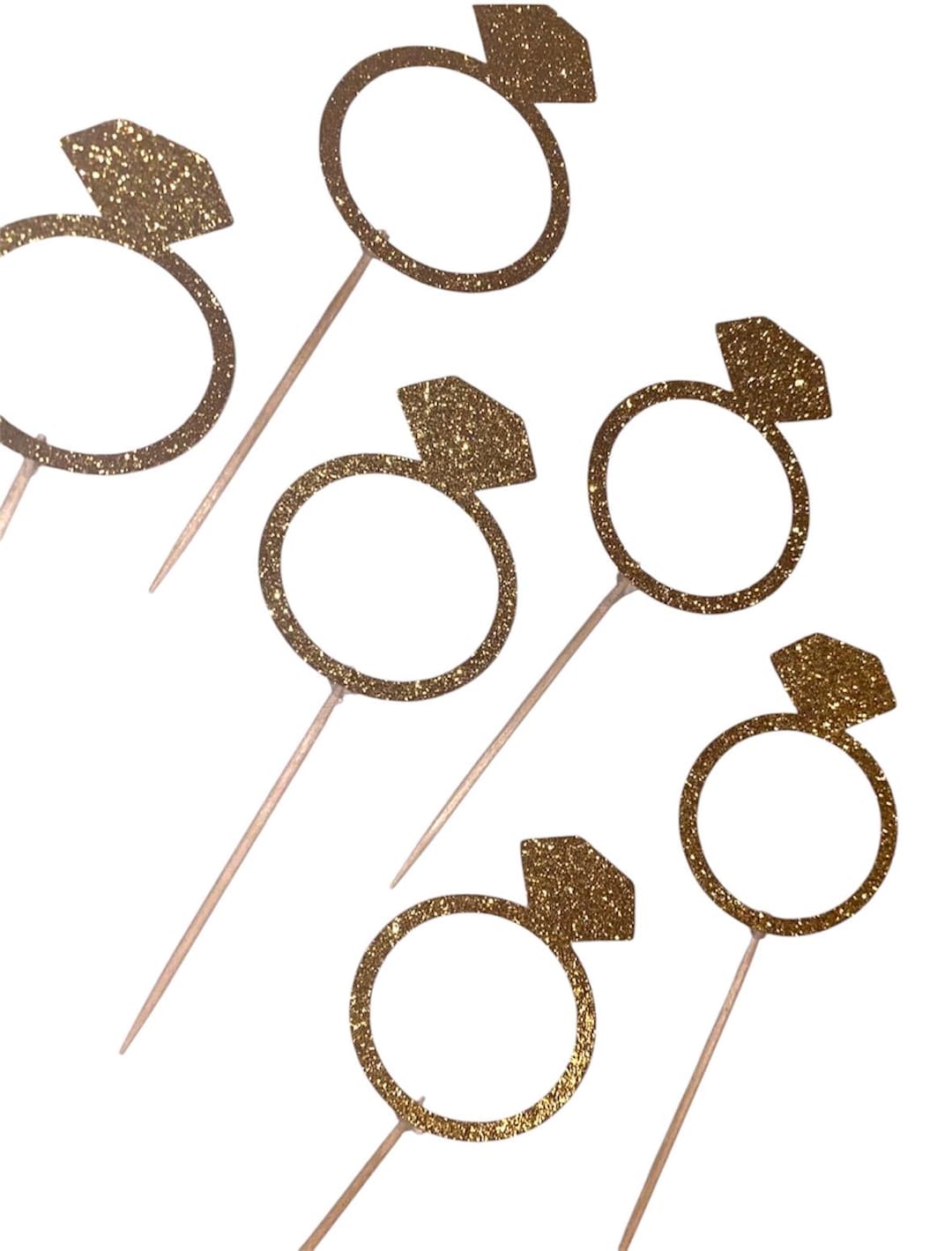 Ring Cupcake Toppers, Bridal Shower, Engagement, Wedding, Set of 6 ...