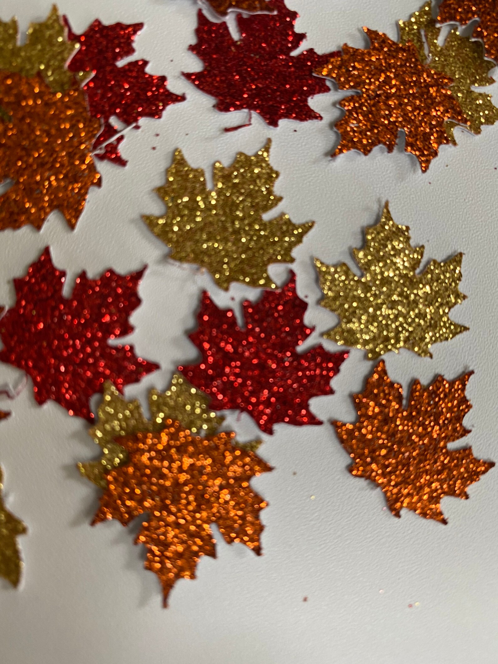 Autumn Leaves Confetti redorange Gold Glitter 50 Pieces | Etsy