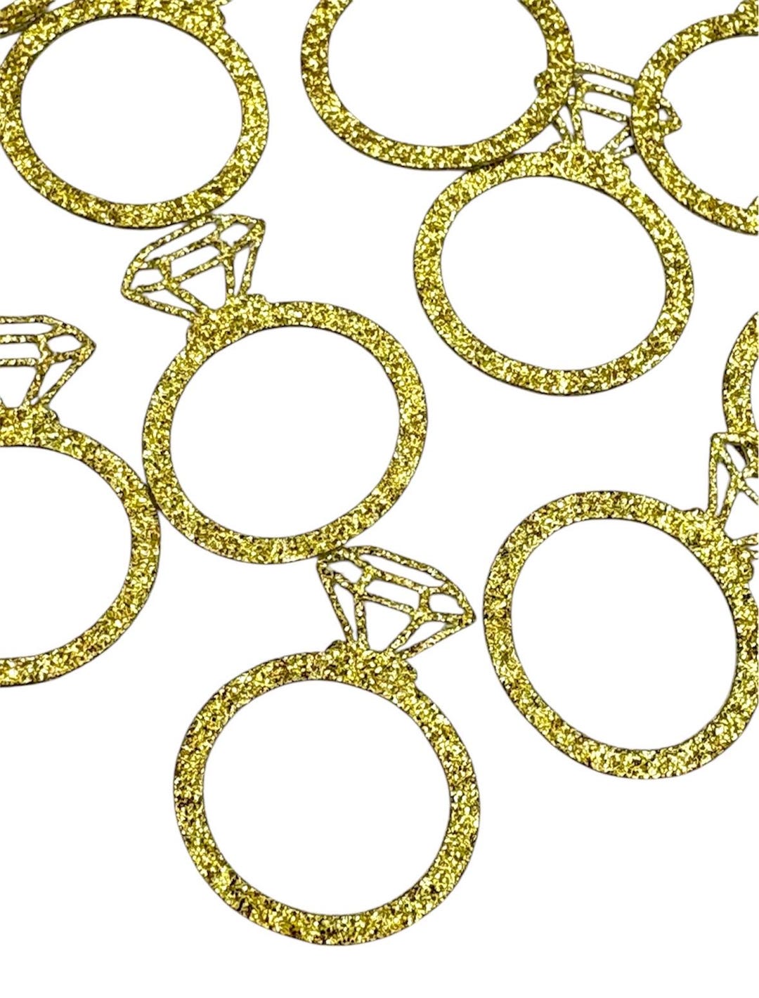 Diamond Ring Confetti: Gold Glitter Wedding Decor (50 Pieces) - Etsy