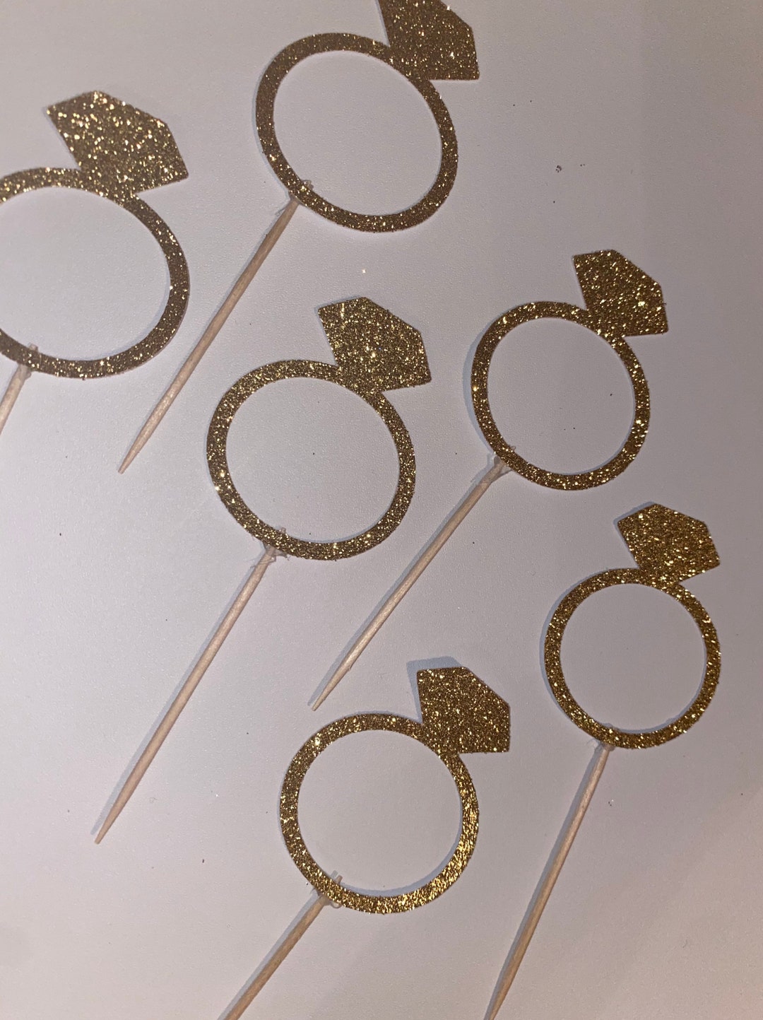 Ring Cupcake Toppers Set of 6 Gold or Silver - Etsy