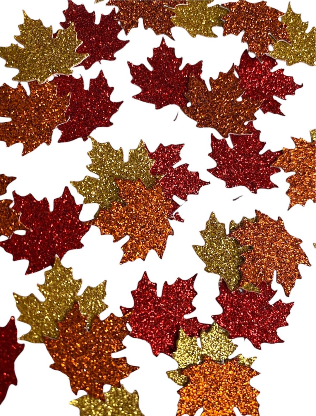Autumn Leaves Confetti -red,orange, Gold Glitter - 50 Pieces - Etsy