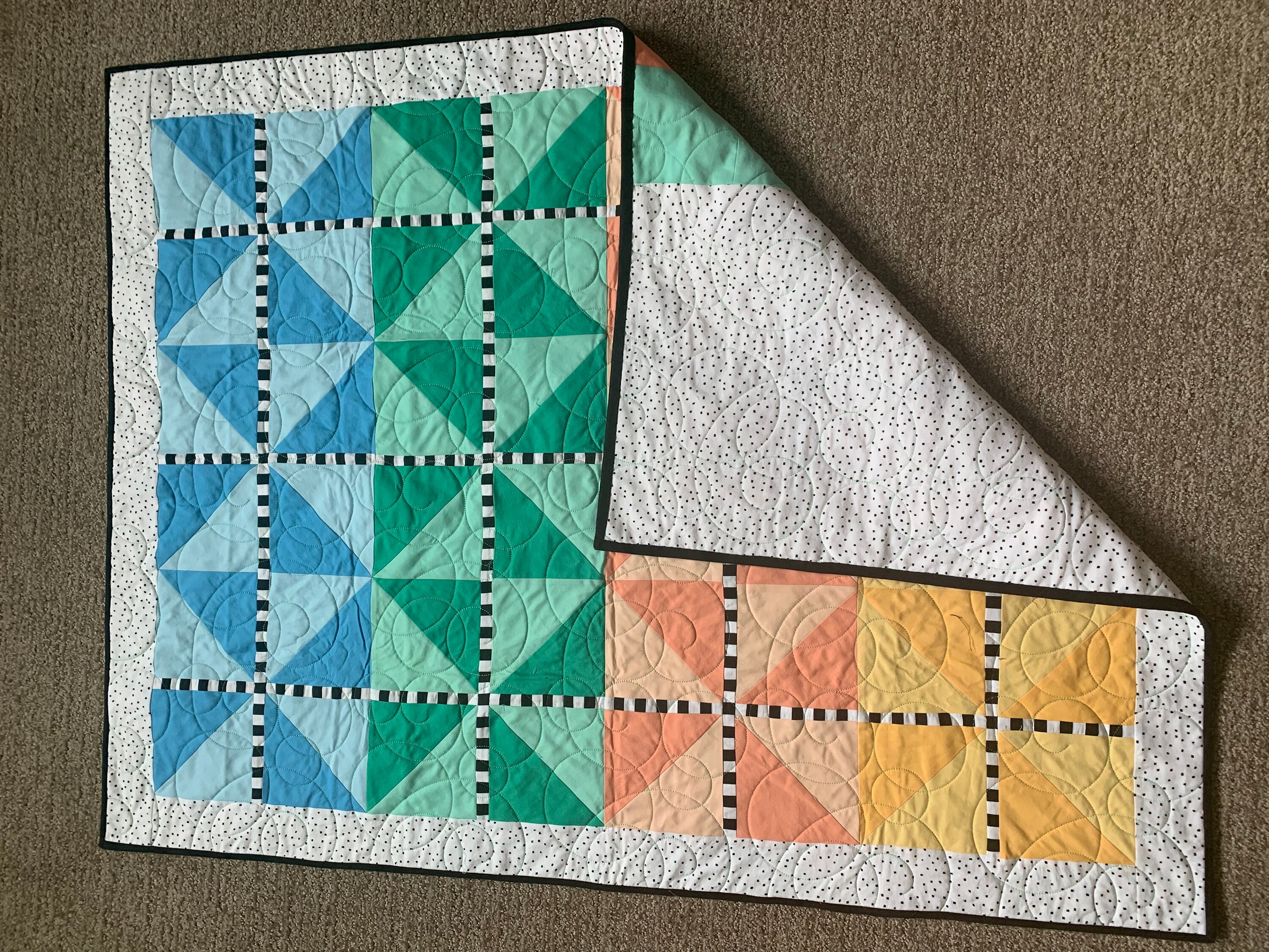 Modern Colorful Baby Quilt - Etsy
