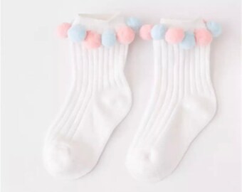 Pom Pom Socks - Etsy