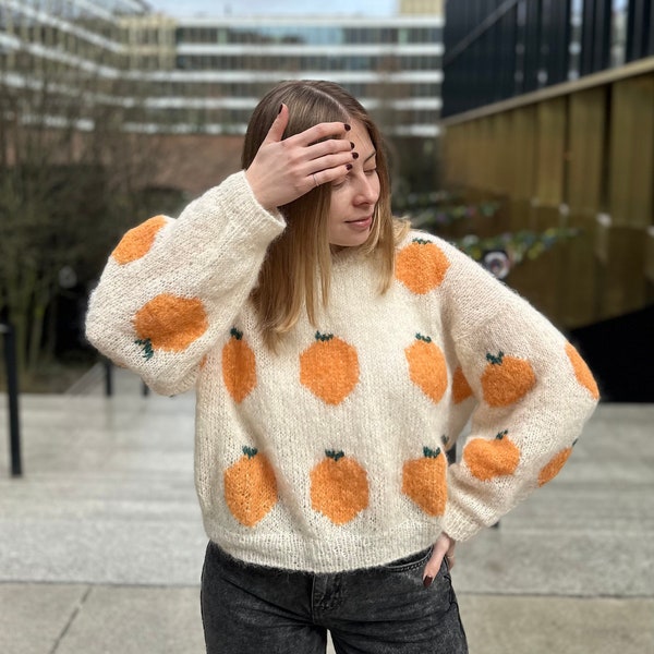 Orange Wool Sweater - Etsy