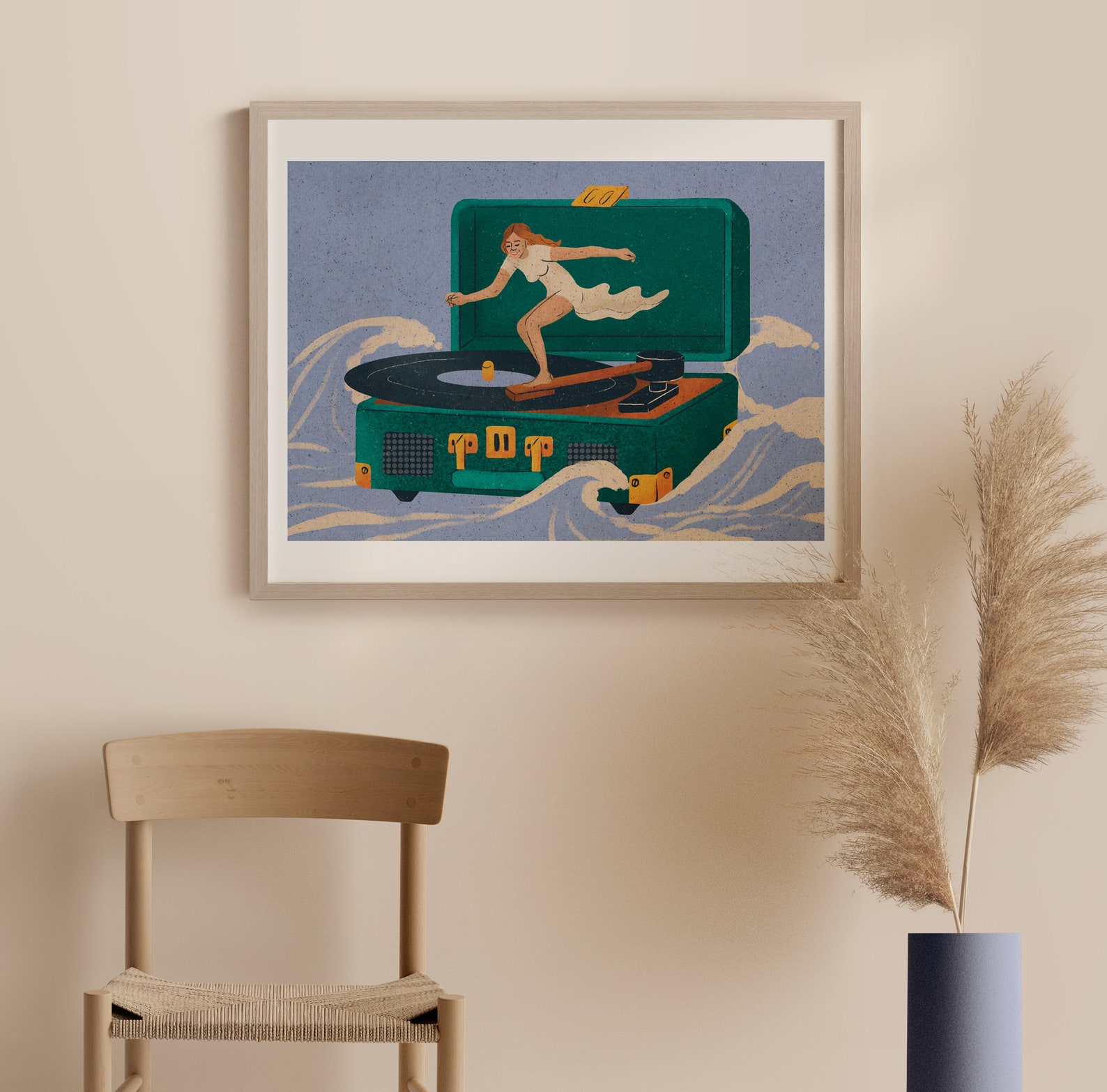 Riding the Wave Print Surfer Poster Surfing Vinyl Music | Etsy