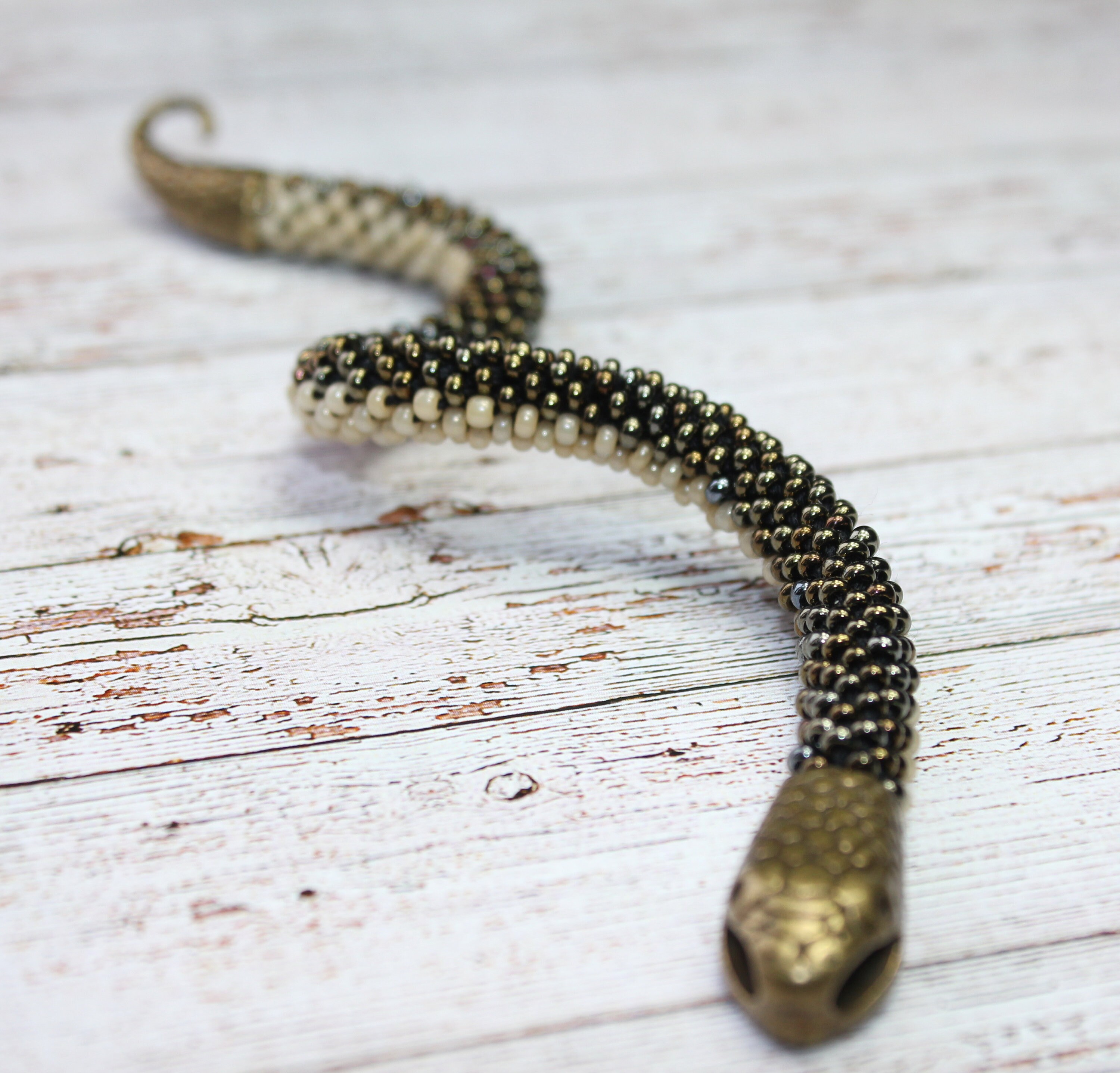 Snake Bracelet Beaded Snake Unisex Jewelry Beadwork Animal Jewelry ...