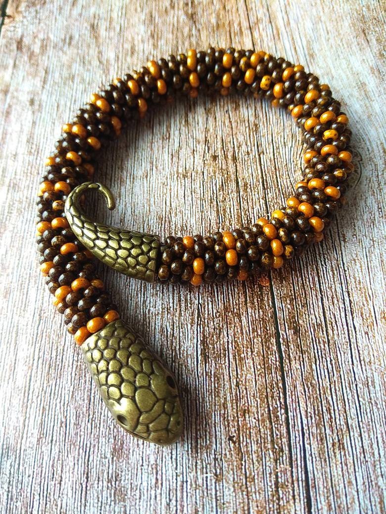 Snake Bracelet Beaded Snake Unisex Jewelry Beadwork Animal - Etsy