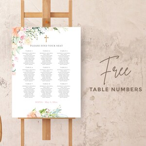 Editable First Holy Communion Seating Chart Template Seat - Etsy