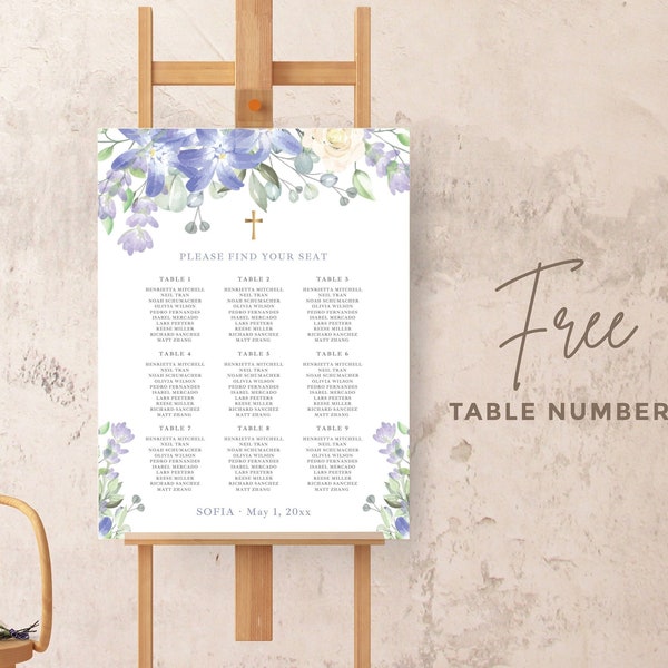 First Holy Communion Seating Chart - Etsy