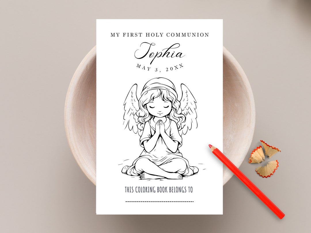 Personalized First Communion Activity Book for Kids | Editable and ...