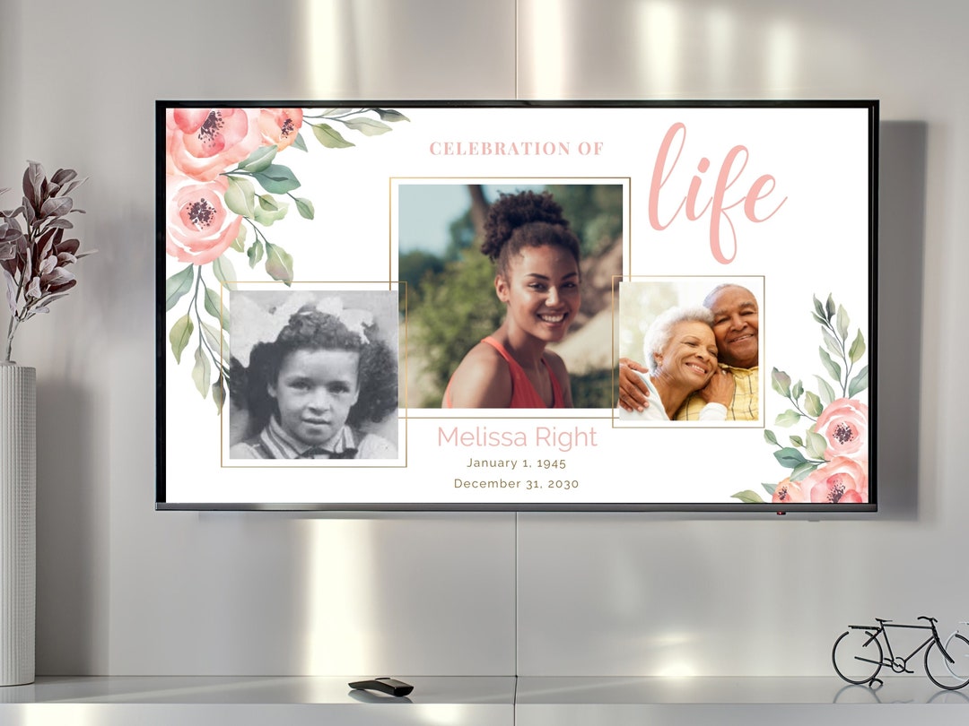 Celebration of Life Slideshow for Woman, Memorial Video Template, Life ...
