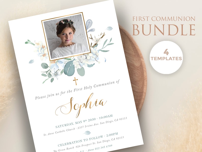 Photo First Holy Communion Templates Set for Girl Communion - Etsy