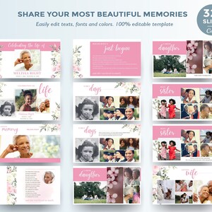 Celebration of Life Slideshow for Woman, Memorial Video Template, Life ...