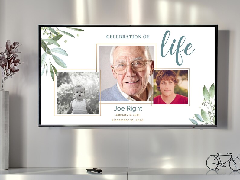 Celebration of Life Slideshow Template for Man With Music - Etsy