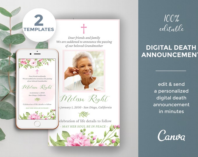 Virtual Funeral Background, ZOOM Template for Virtual Memorial Service ...
