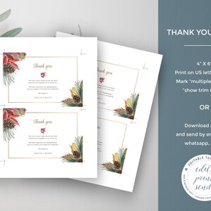 Funeral Thank You Card for Fall, Memorial Service Thank You Template ...