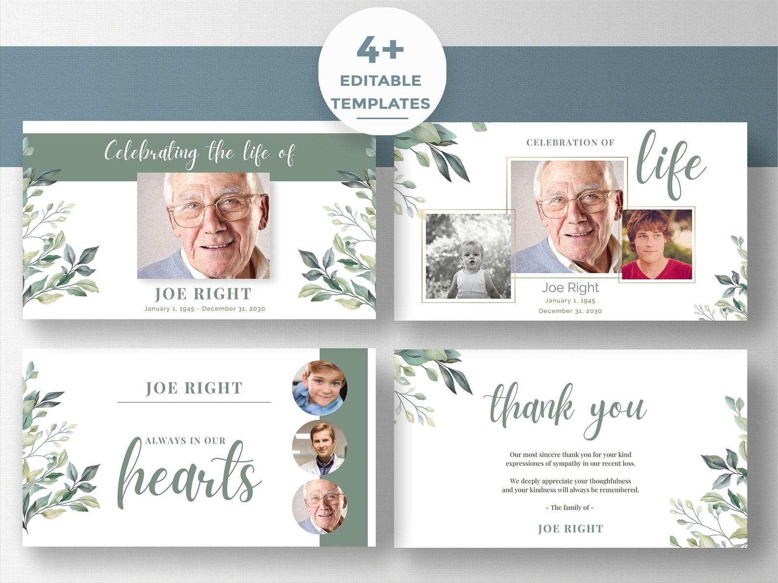 Digital funeral background for man ZOOM template for virtual | Etsy