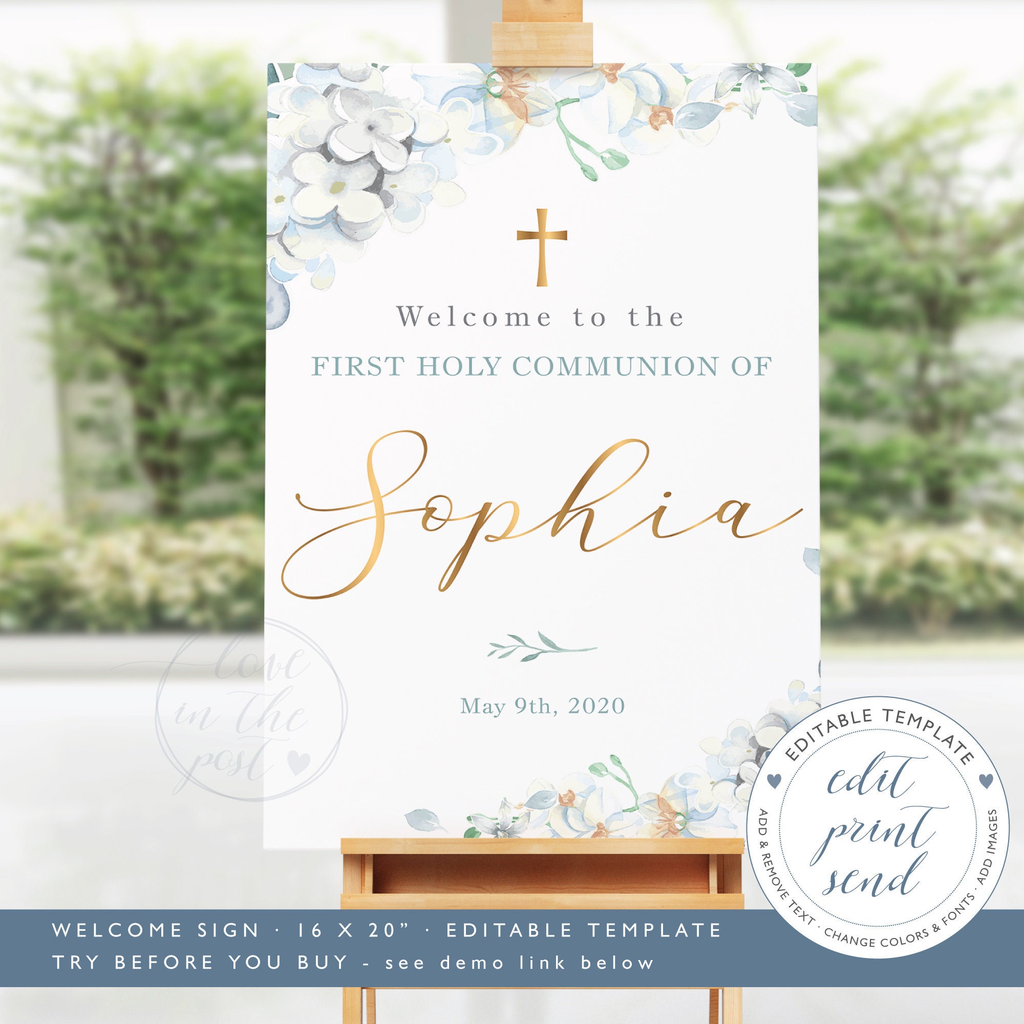 Welcome Sign Template First Holy Communion Welcome Poster - Etsy