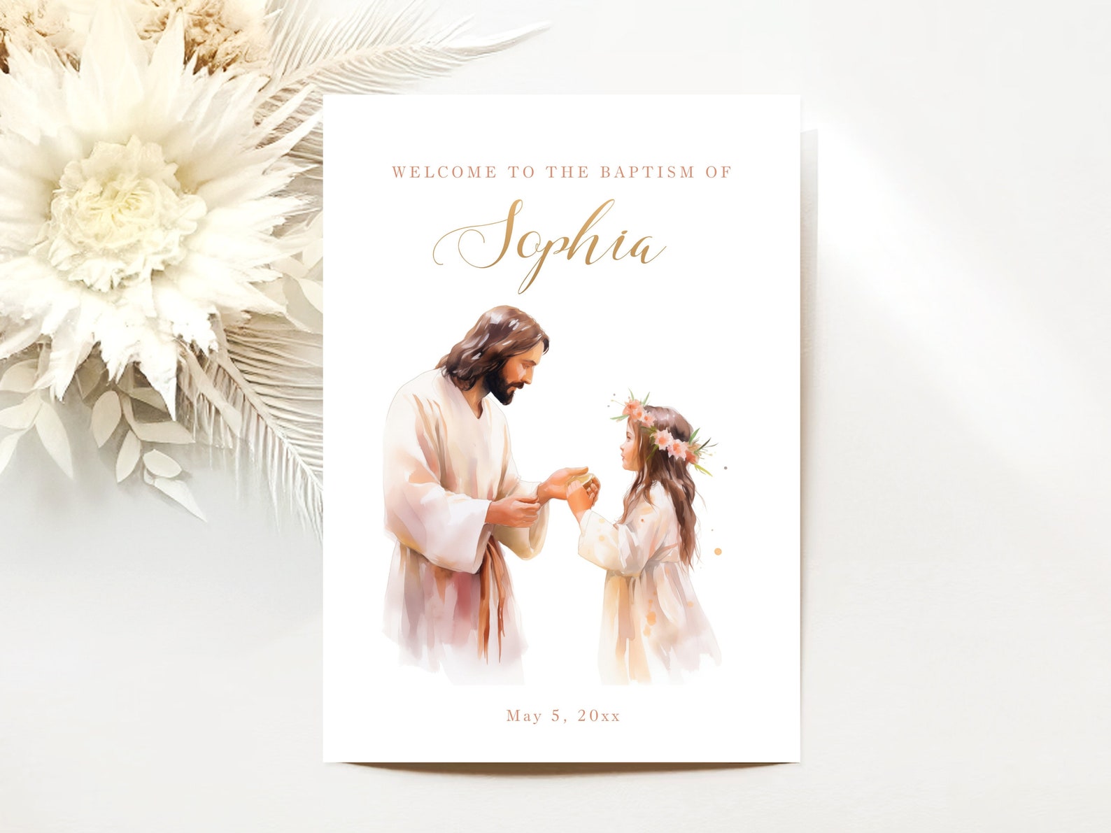 LDS Baptism Program for Girl, Jesus & Girl, LDS Baptism Printable ...