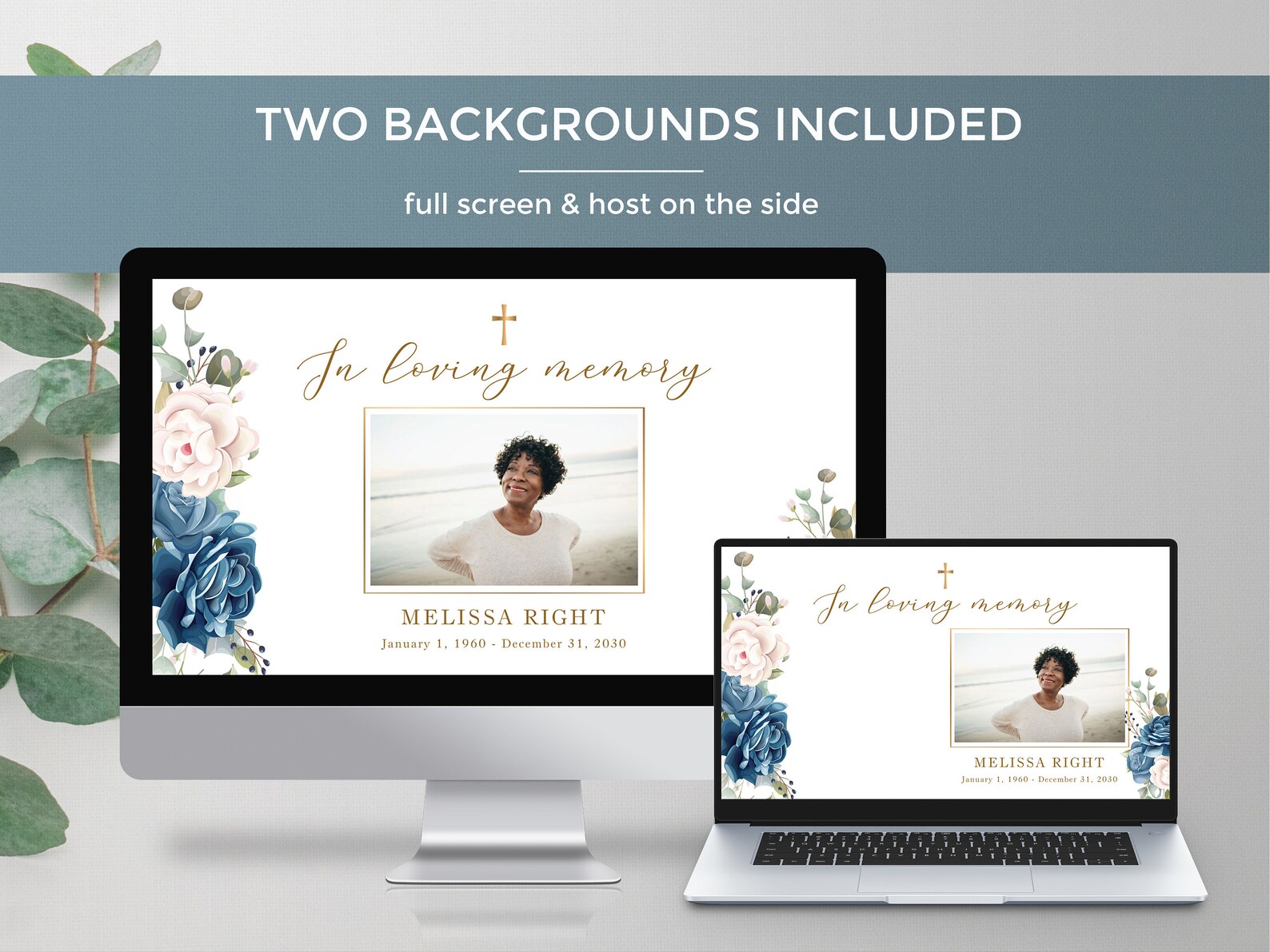 Virtual Funeral Background ZOOM Template for Virtual Memorial - Etsy