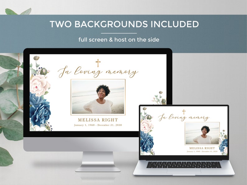 Virtual Funeral Background ZOOM Template for Virtual Memorial - Etsy