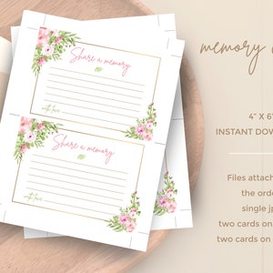 Share a Memory Editable Sign + Card, Share a Memory Printable With ...