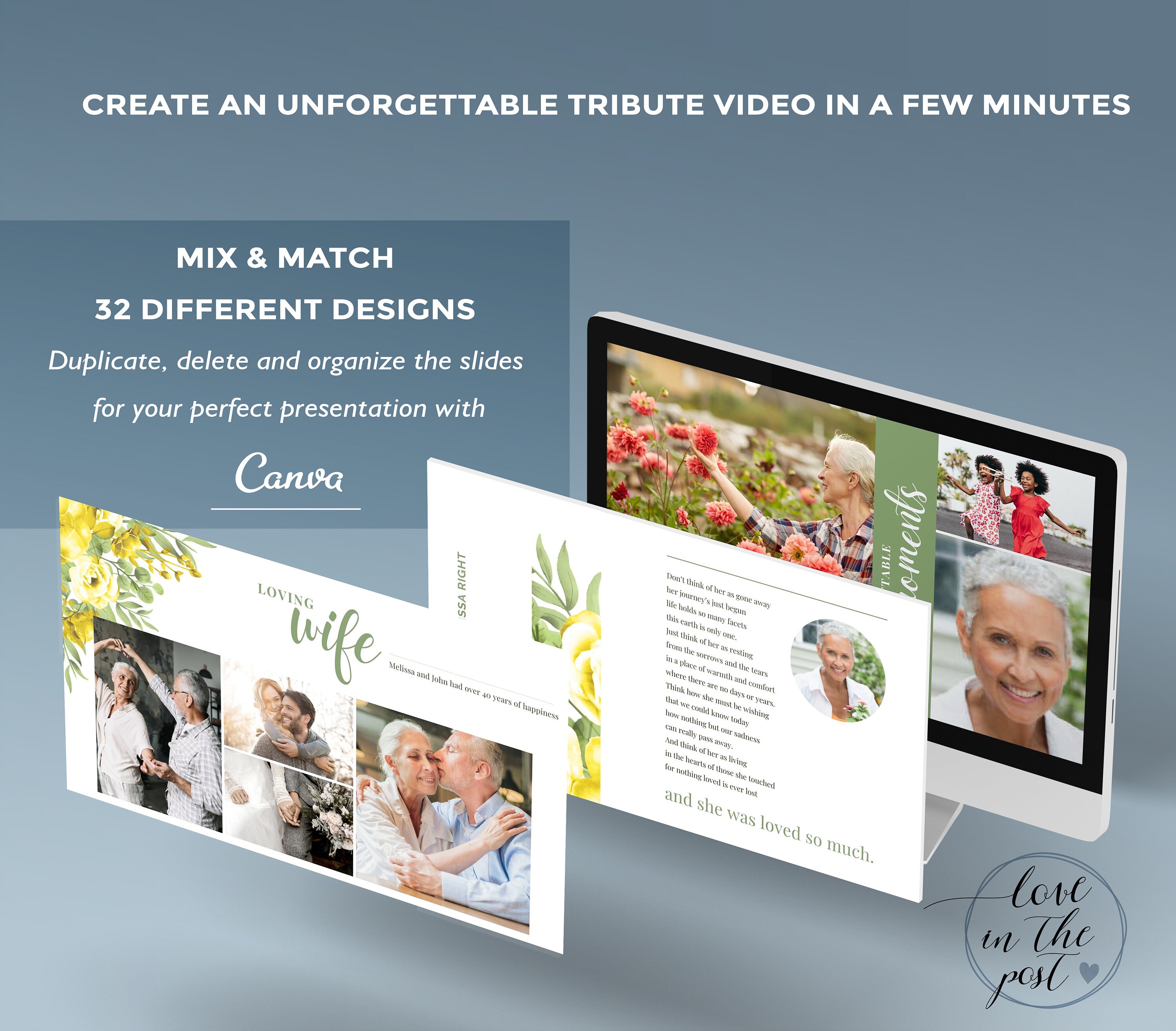 Celebration of Life Slideshow Template Memorial Video With - Etsy