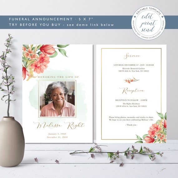 Plantillas De Invitaciones Para Funerales Gratuitas