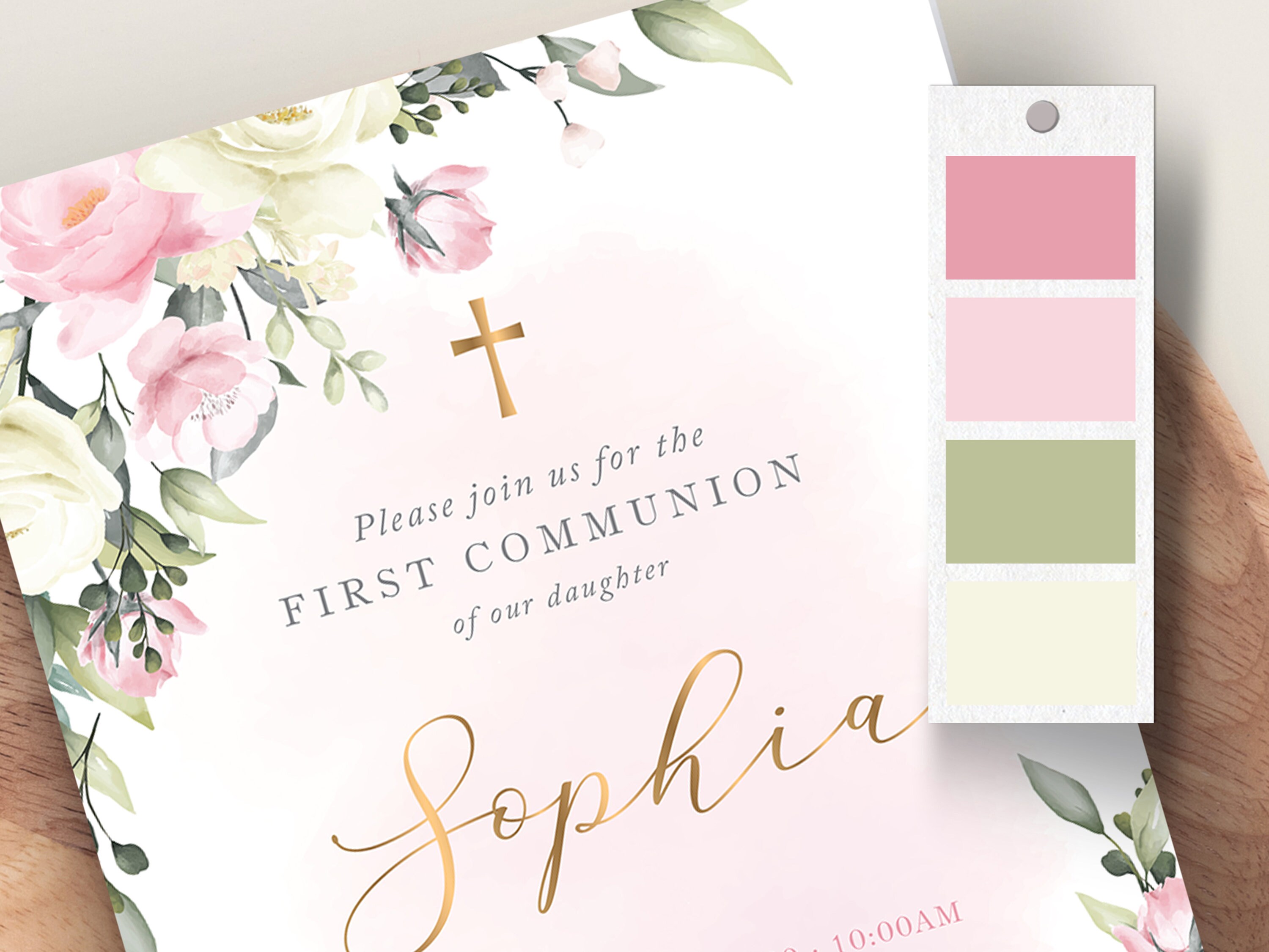 Editable First Communion Templates Set for Girl Holy - Etsy