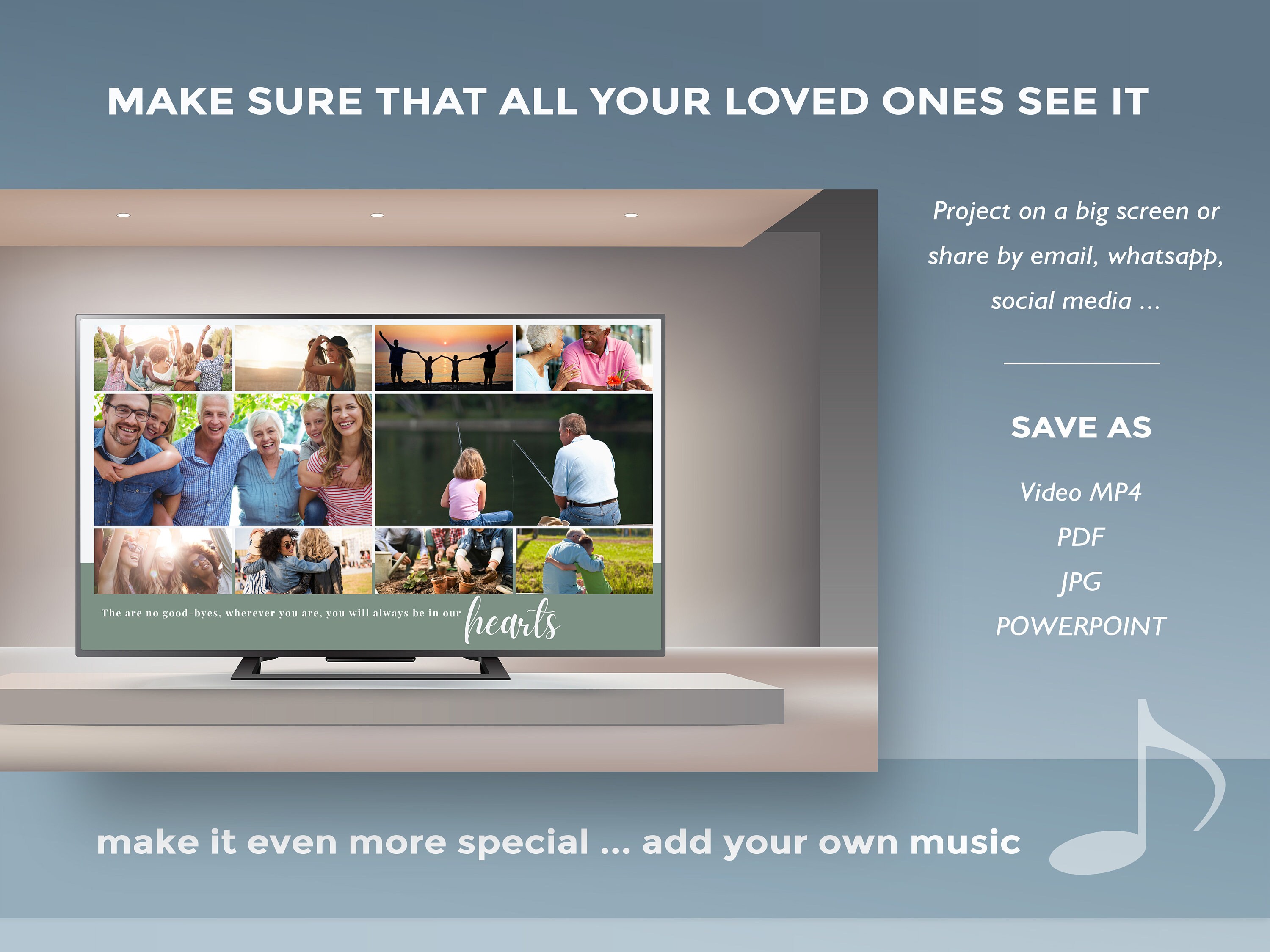 Funeral Slideshow Template for Man Memorial Video Template | Etsy