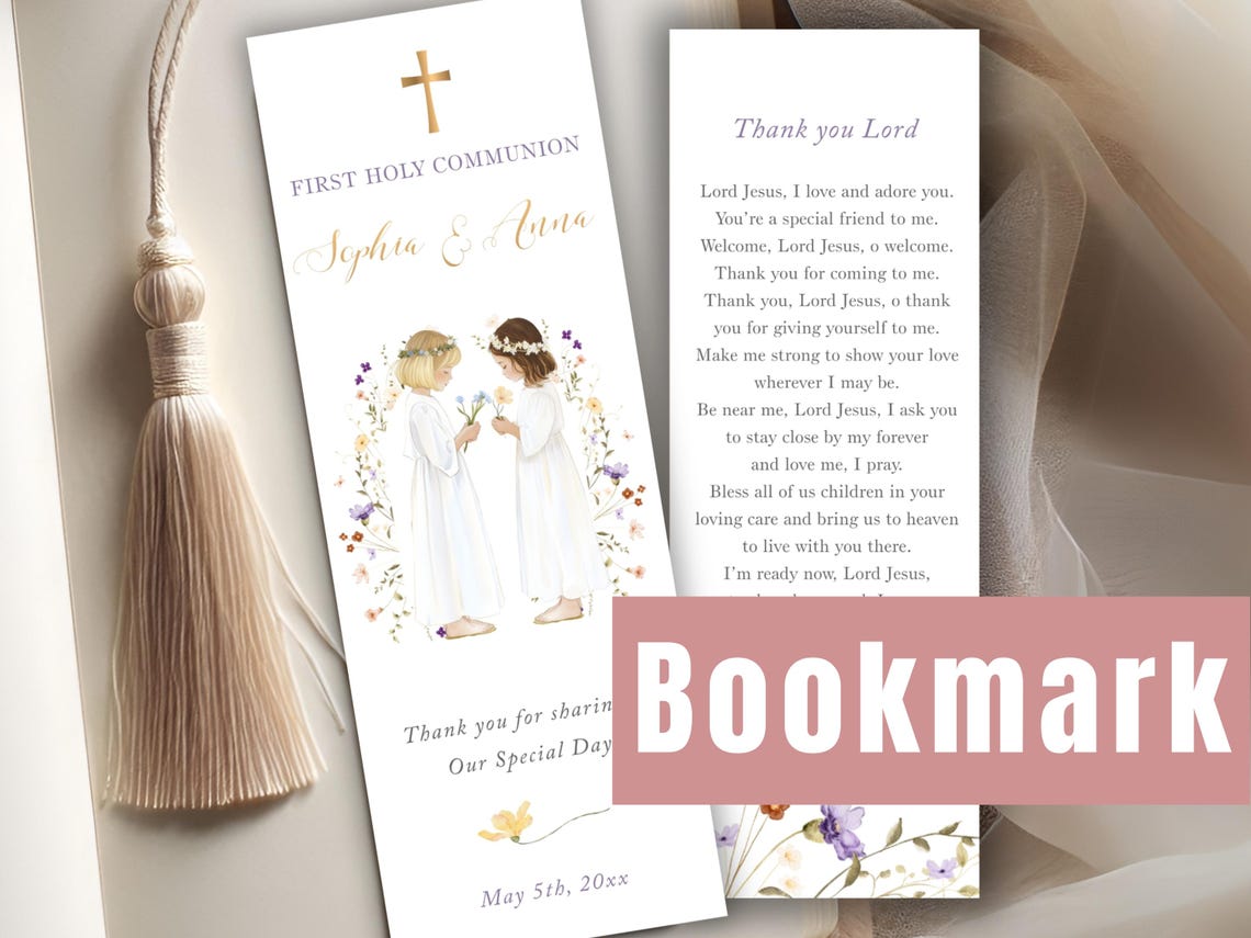 First Holy Communion BUNDLE for Two Girls, Sisters, Twins. Wildflowers ...