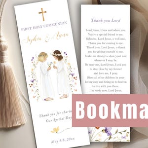 First Holy Communion BUNDLE for Two Girls, Sisters, Twins. Wildflowers ...