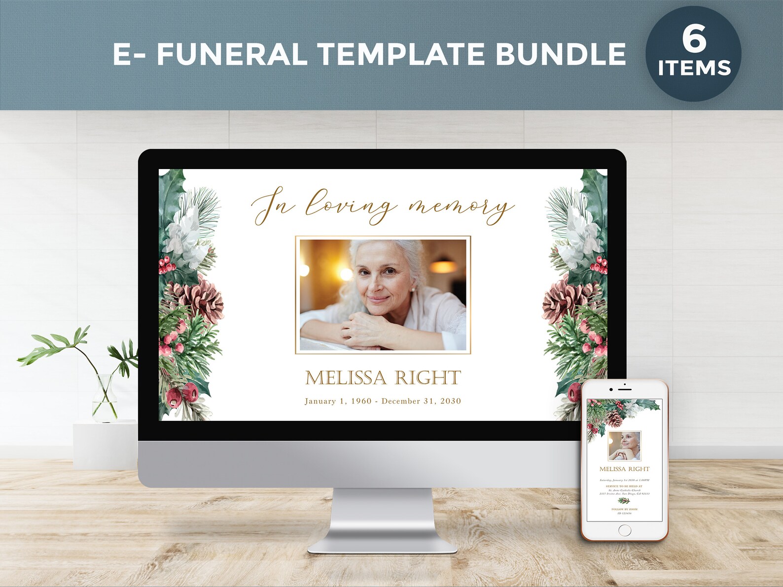 Christmas Virtual Funeral Background ZOOM Template for | Etsy