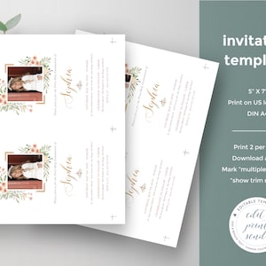 Terracotta First Communion Invitation With Photo, Girl First Holy ...