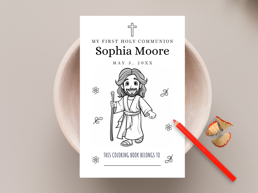 First Communion Activity Book for Kids | Editable and Printable Bible ...