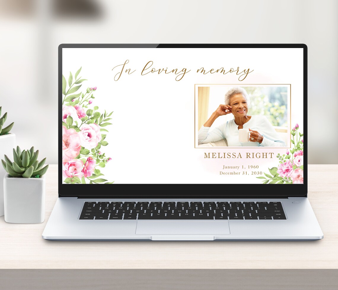 Zoom Funeral Background Template for Virtual Memorial - Etsy Canada