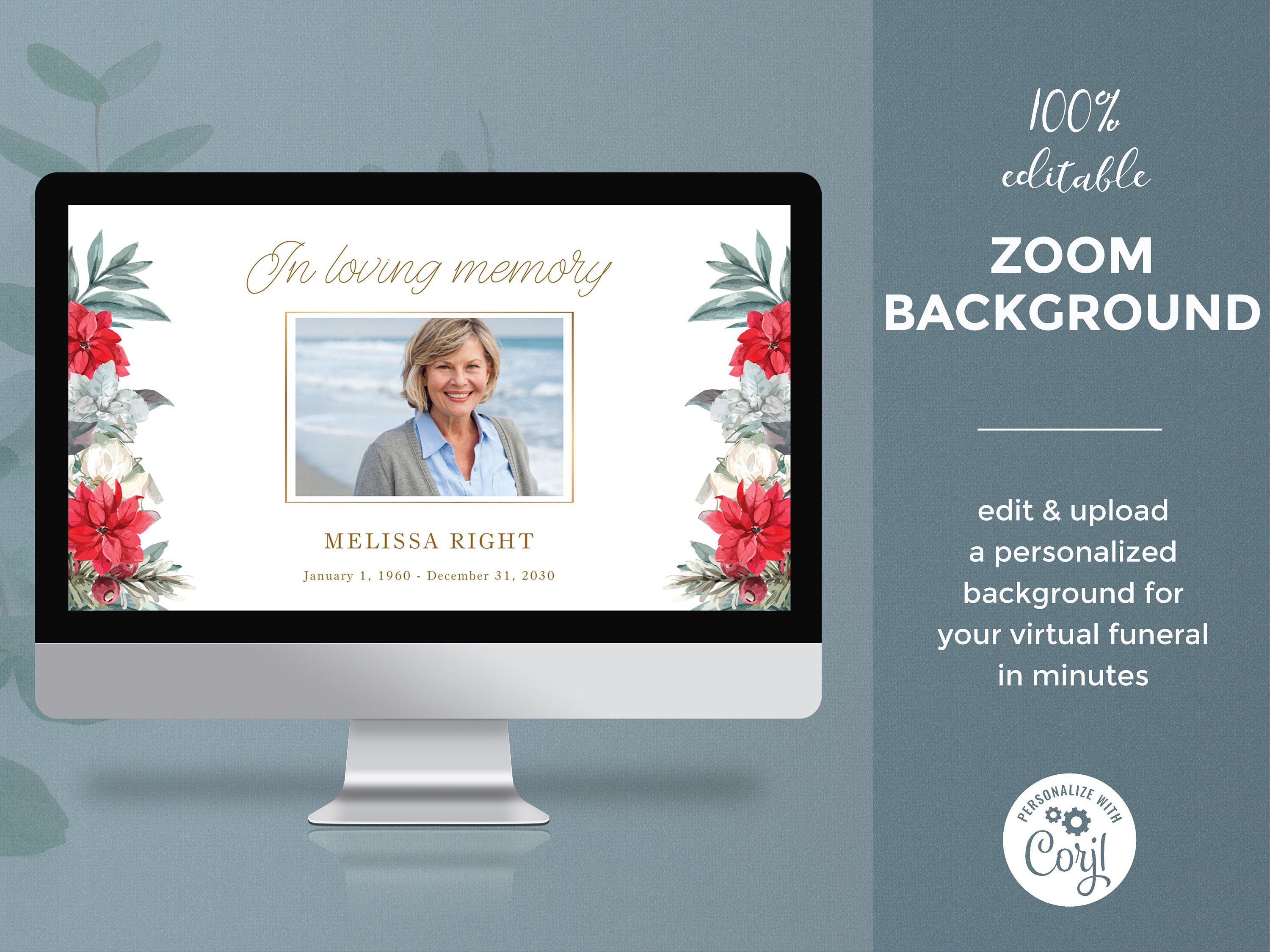 Christmas Virtual Funeral Background ZOOM Template for - Etsy